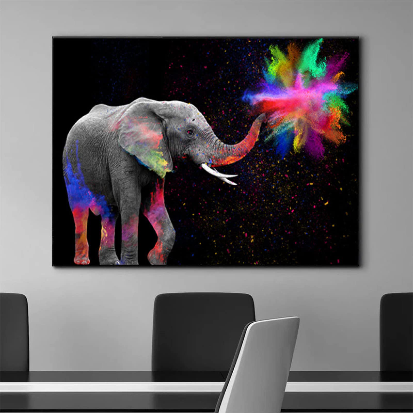 Abstract Colorful Elephant Drawing Poster Colorful Painting Of An