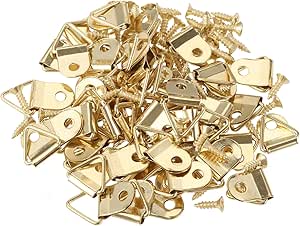dophee 50Pcs Triangle D-Ring Picture Frame Hangers with Mounting Screws ...