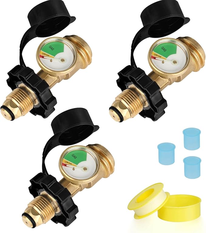 Amazon.com : Aekops 100 lb Propane Tank Adapter with Gauge, POL to QCC1 ...