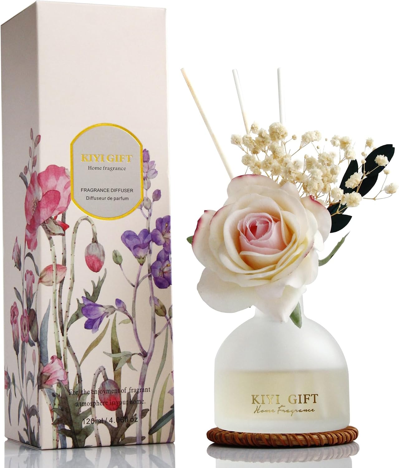 Amazon.com: kiyigift Reed Diffuser Set, 4.06 oz Scent Diffuser with 6 ...