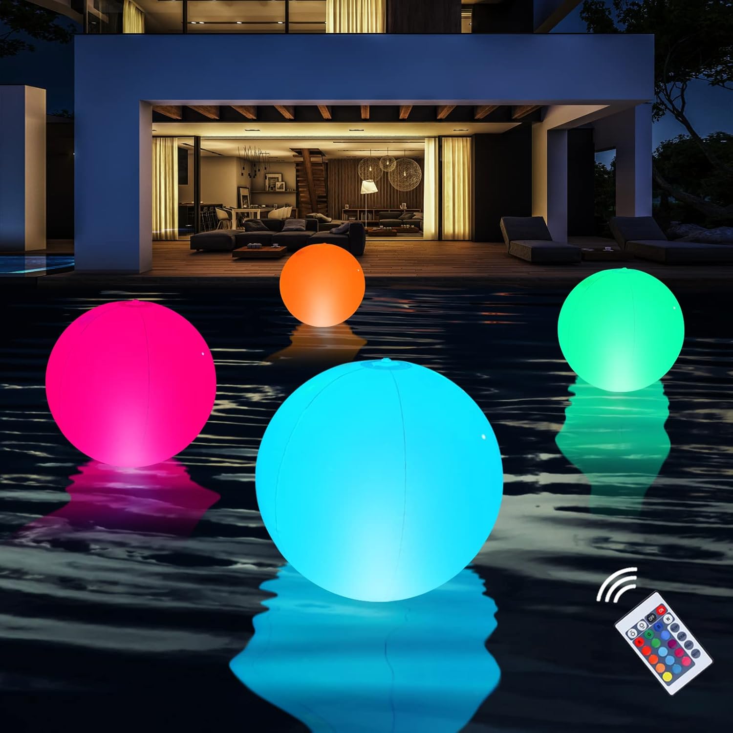 Amazon.com : SEMANJLL 2PCS Solar Floating Pool Lights,Halloween Lights ...