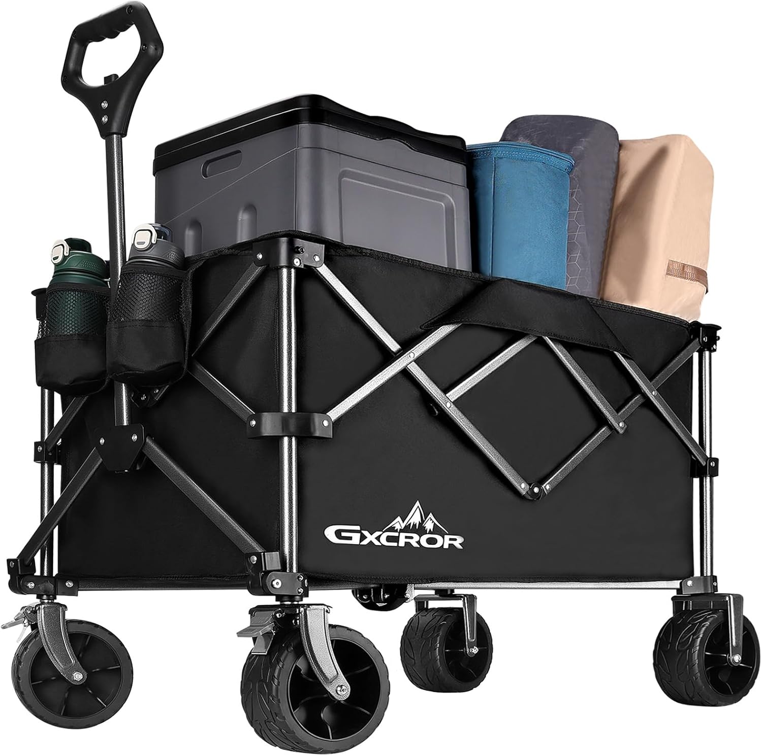 Amazon.com: GXCROR Collapsible Wagon Cart 7 cu.ft Folding Utility Wagon ...