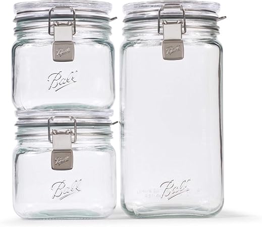 Amazon.com: Ball Storage Latch Jars, 3-Pack: Home & Kitchen