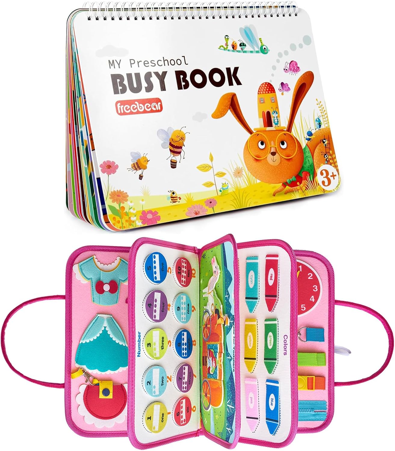 Amazon.com: Freebear Busy Board Toddler Travel Toys Quiet Book Sensory ...