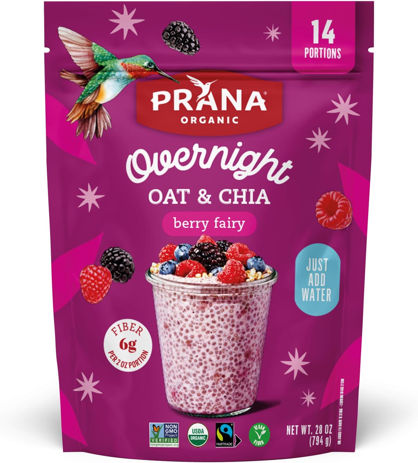 Amazon.com: Prana Organic Overnight Chia with Oats Berry Fairy | Rich ...