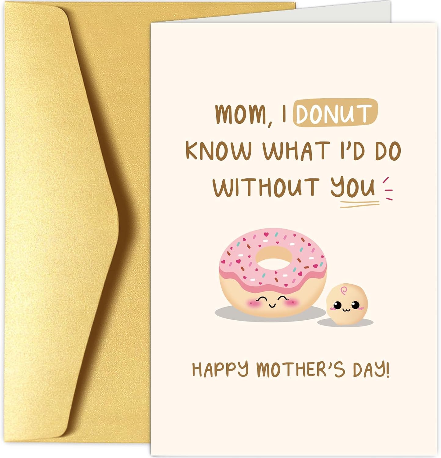 Amazon.com : Chenive Cute Donut Mother's Day Card, Funny Pun Mother's ...
