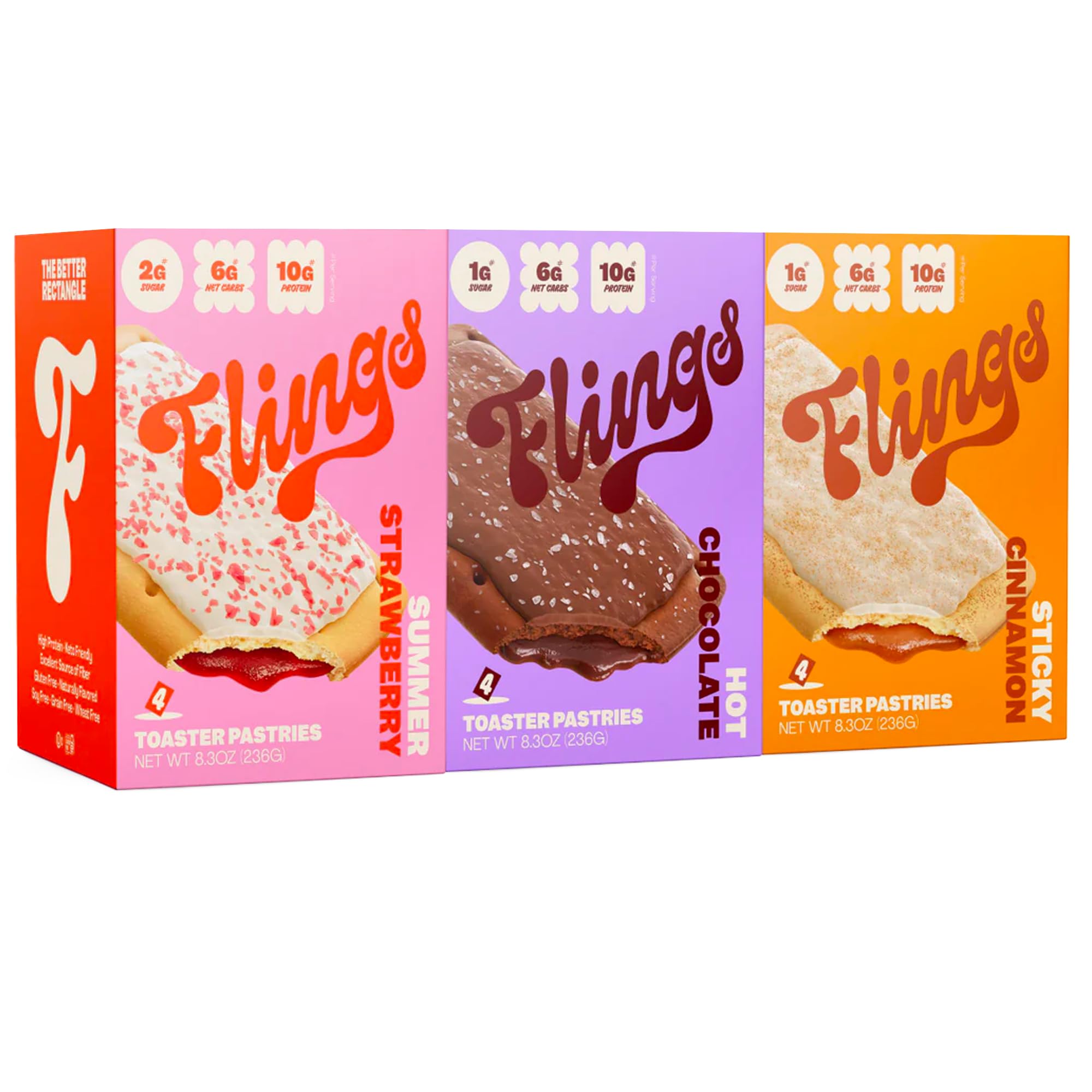 Snapklik.com : FLINGS Toaster Pastries - Variety Pack High Protein, No ...