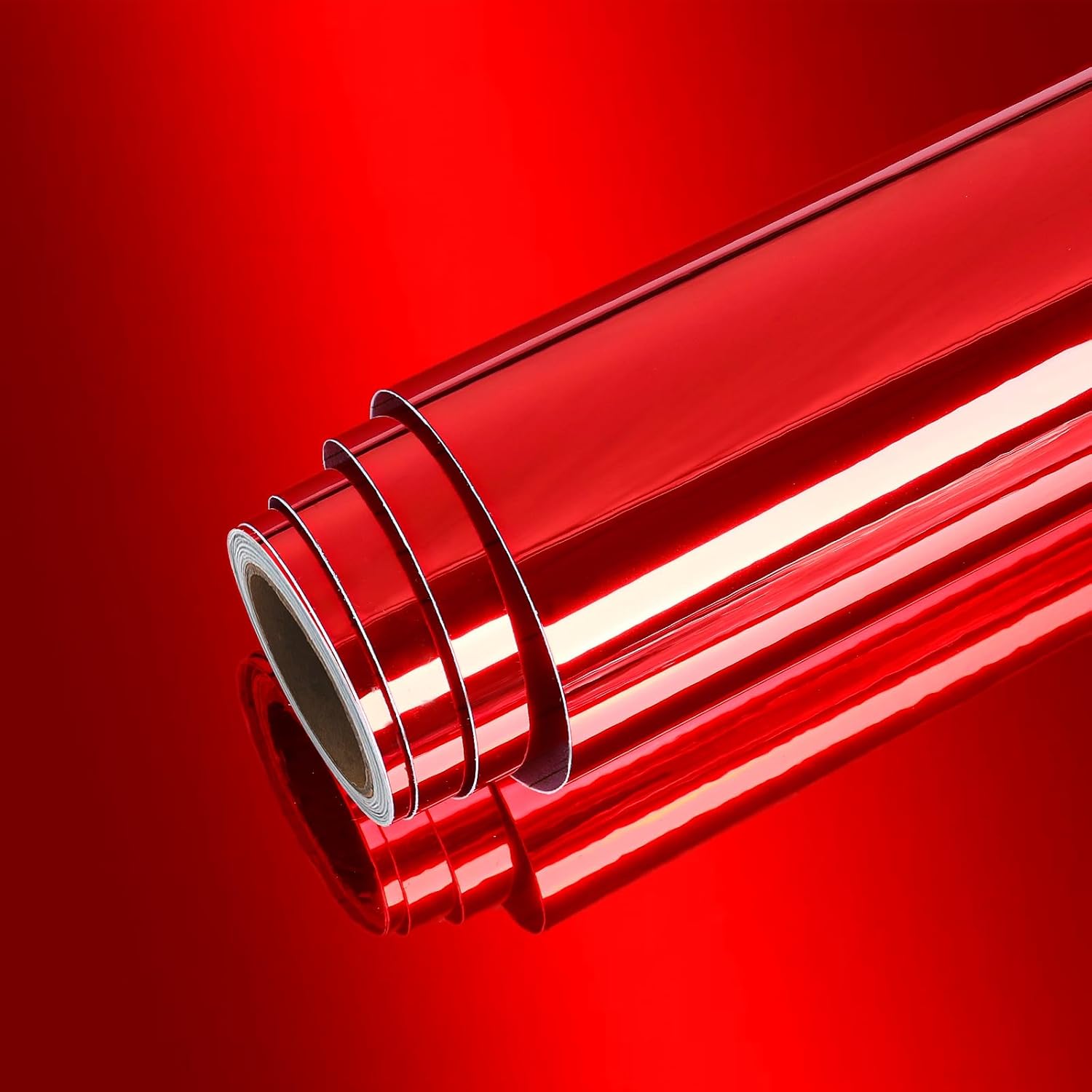 Amazon.com: VEELIKE Glossy Red Metallic Wallpaper Peel and Stick ...