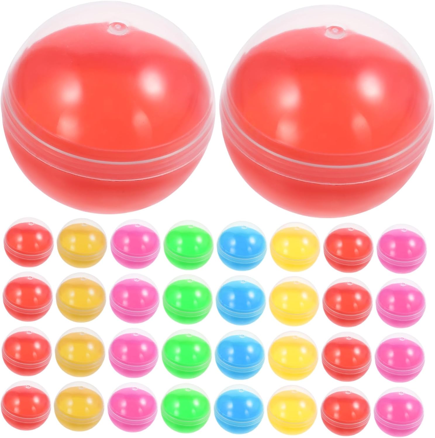 MOLUCKFU 50pcs Shell Fillable Round Balls Twisting Plaything Ball ...