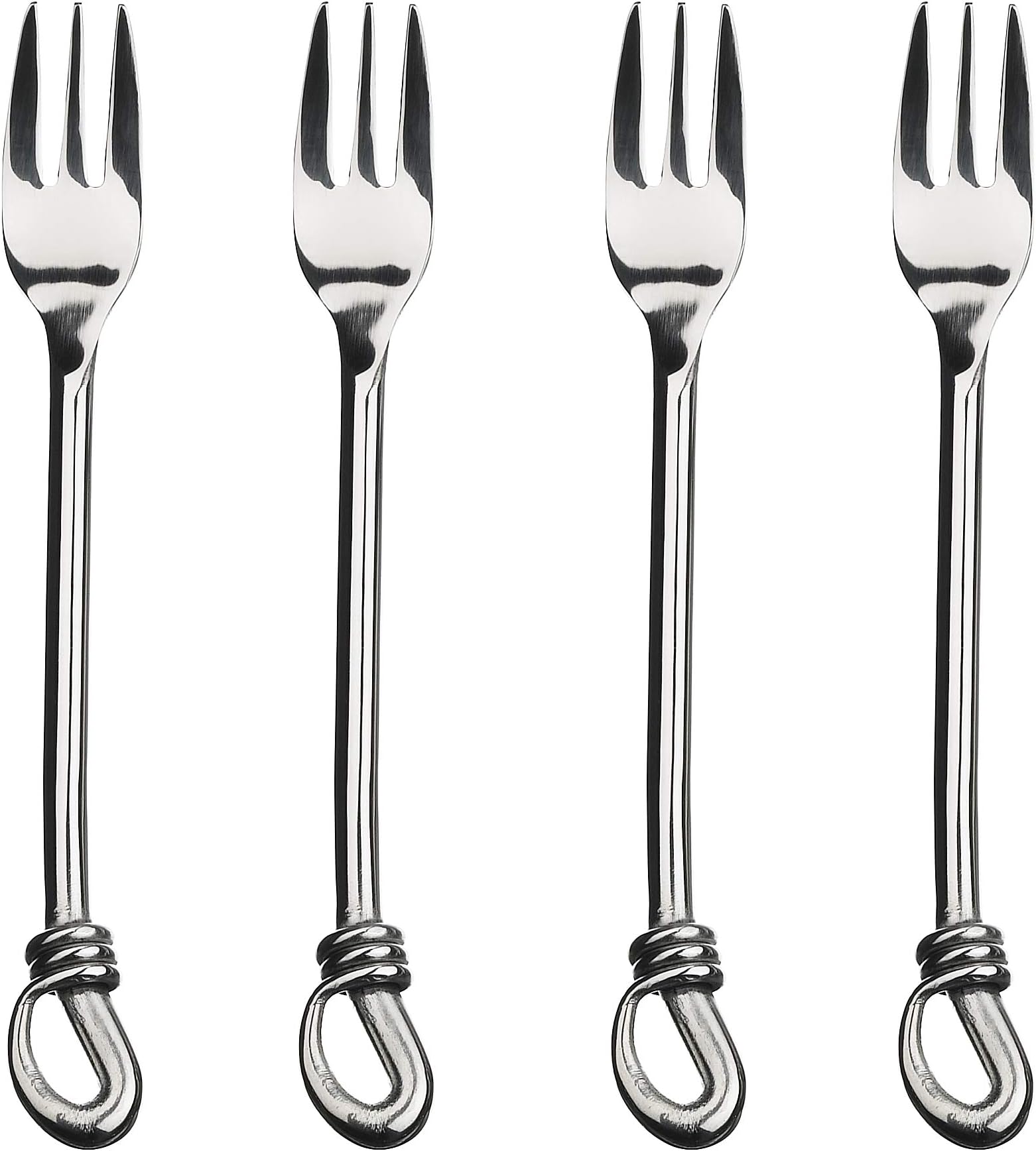 Amazon.com: Gourmet Settings Twist Cocktail Forks Stainless Steel Set ...