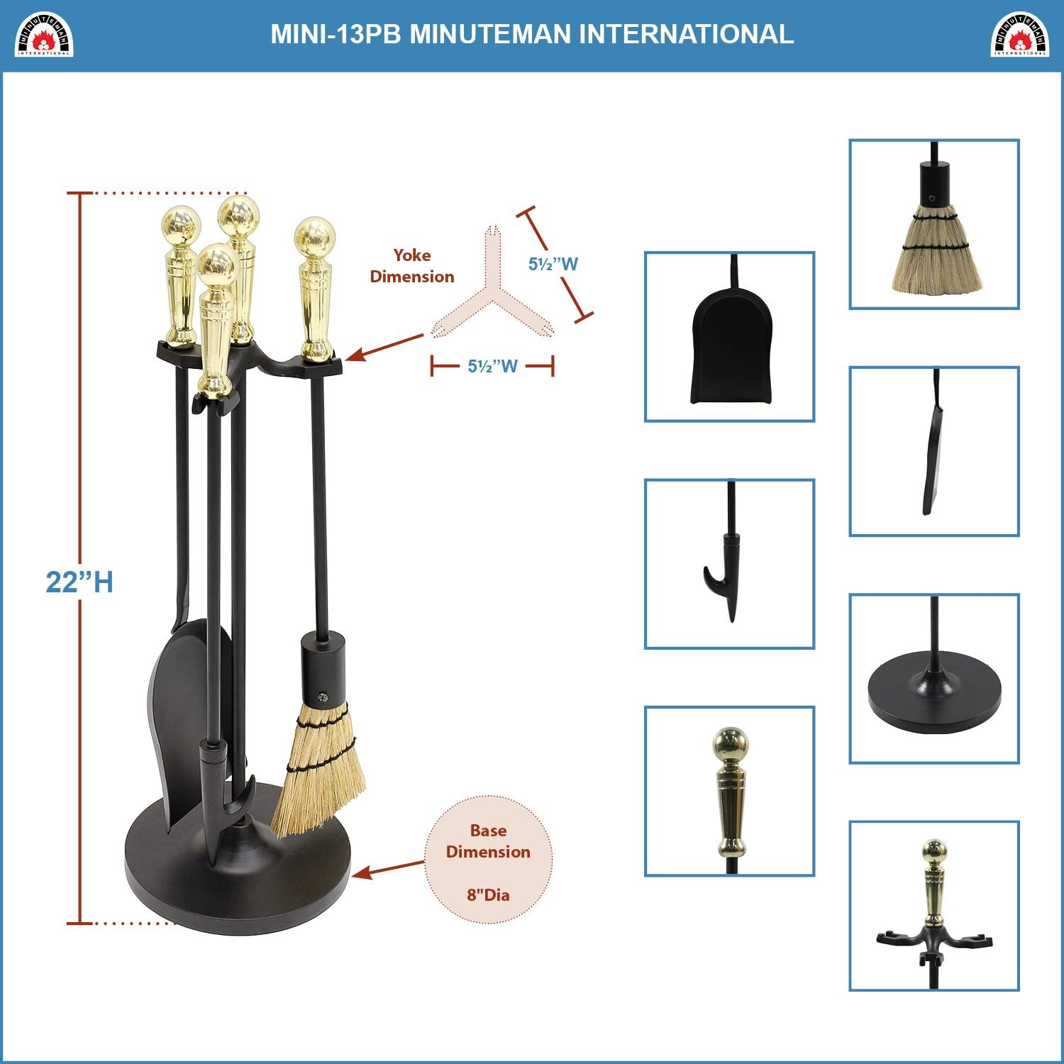 Buy Minuteman International Holden 3-piece Mini Fireplace Stove Tool ...
