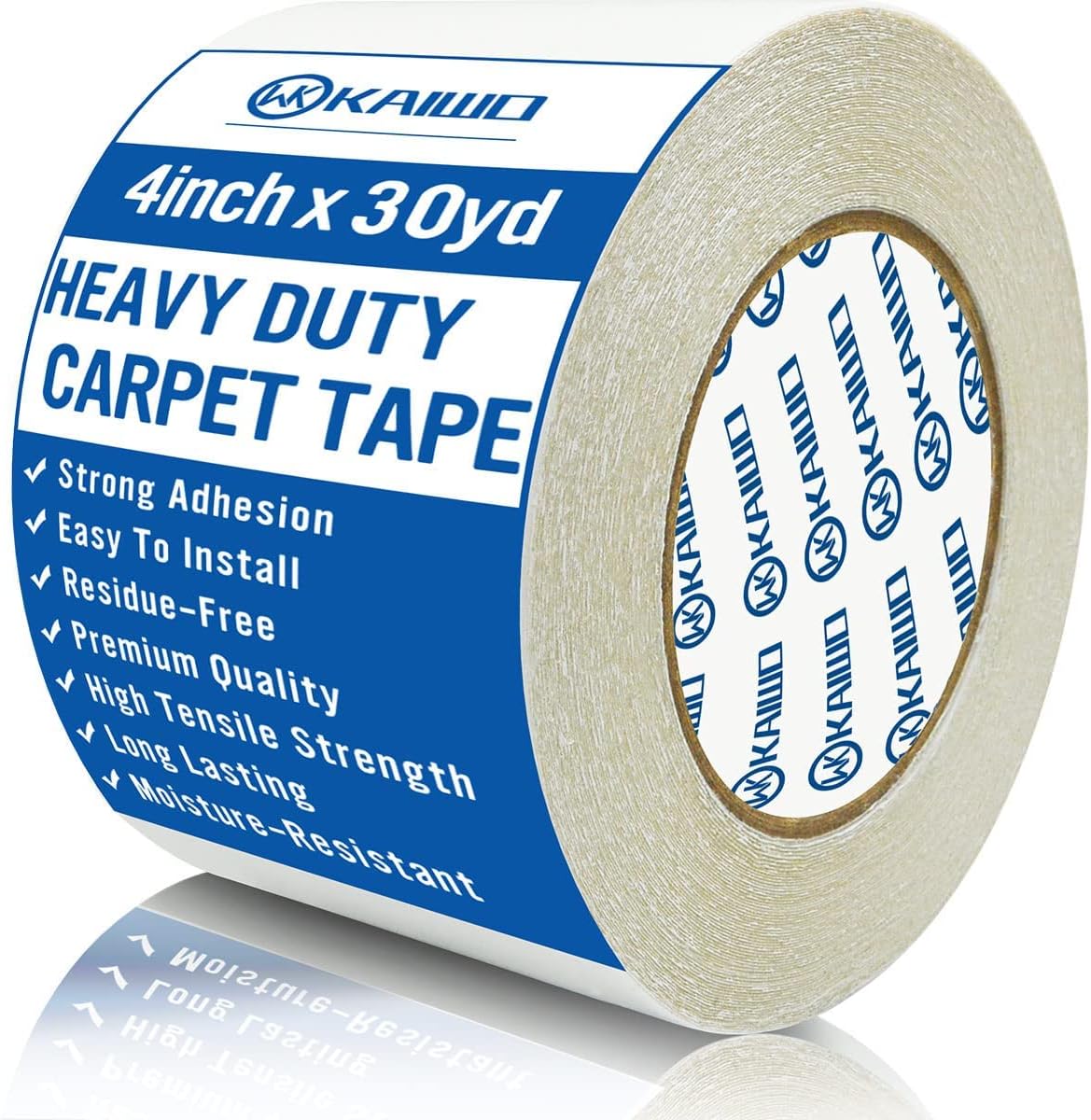 KAIWO Heavy Duty Carpet Tape Double Sided (4 inx30yd), Rug Tape for ...