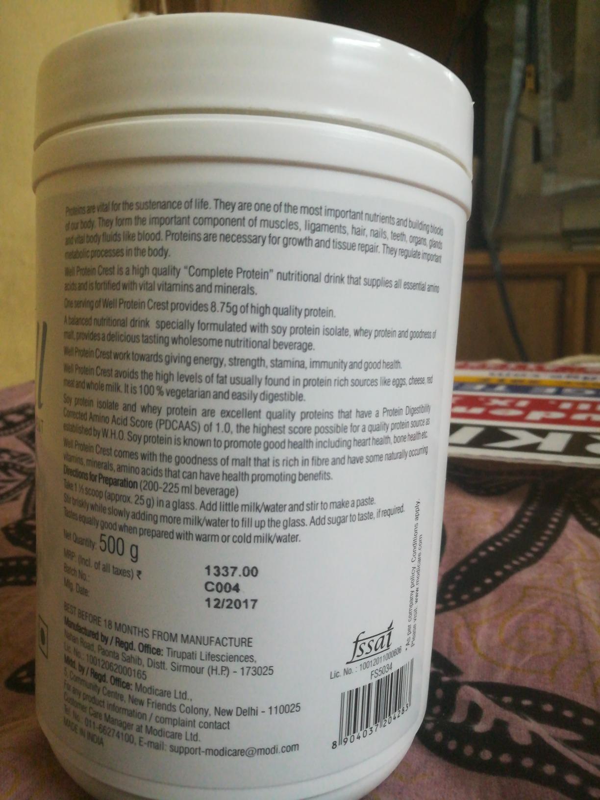 Modicare Well Crest Soy and Whey Protein Nutritional Drink Velvet ...