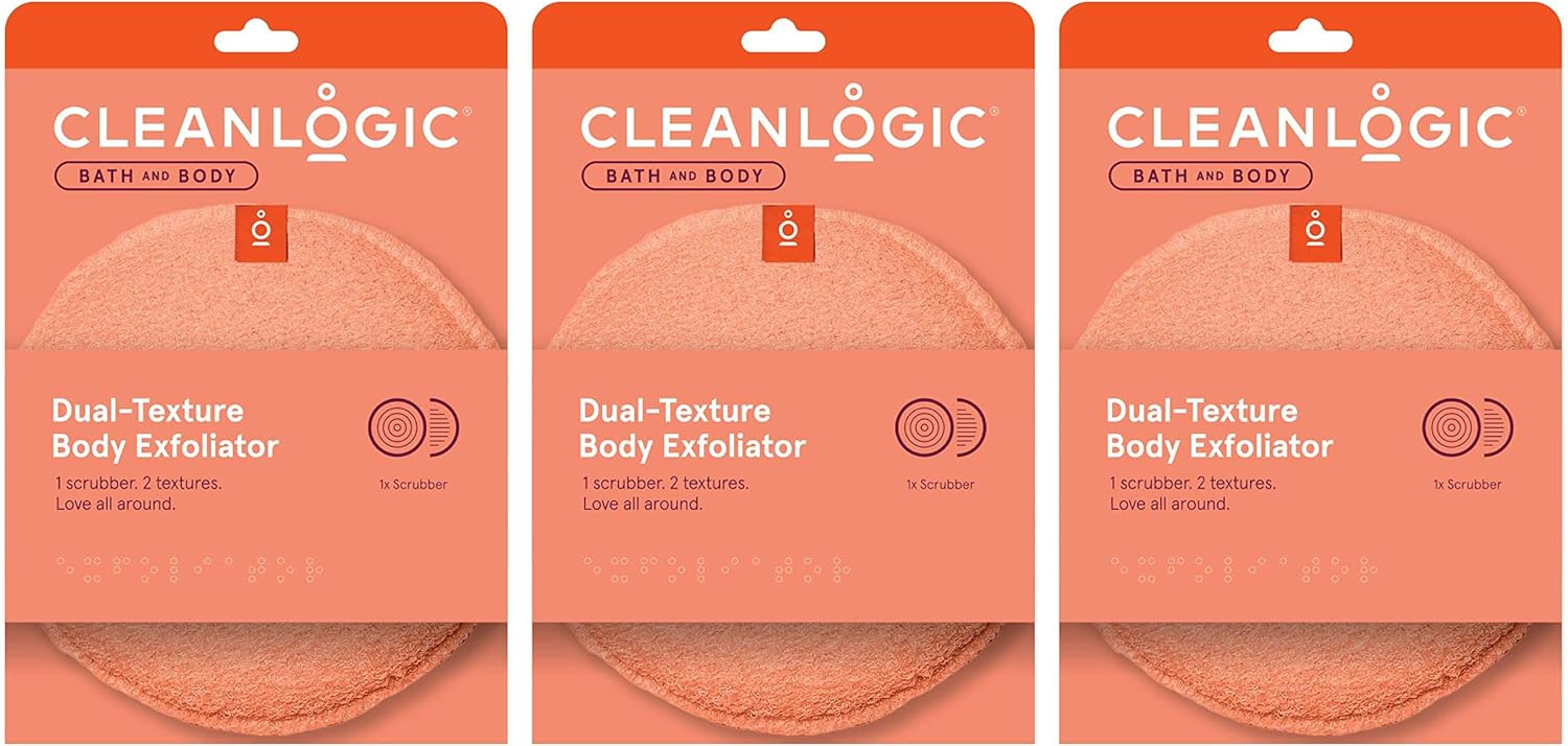 Clean Logic Exfoliating Body Scrubber Round Dual Texture (3 Pack ...