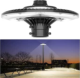 120W LED Post Top Light, LED Post Light with Photocell, 5000K Pole ...