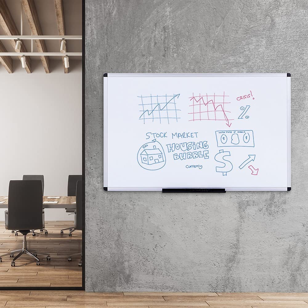 VIZ-PRO Magnetic Whiteboard/Dry Erase Board, 36 X 24 Inches, Includes 1 ...