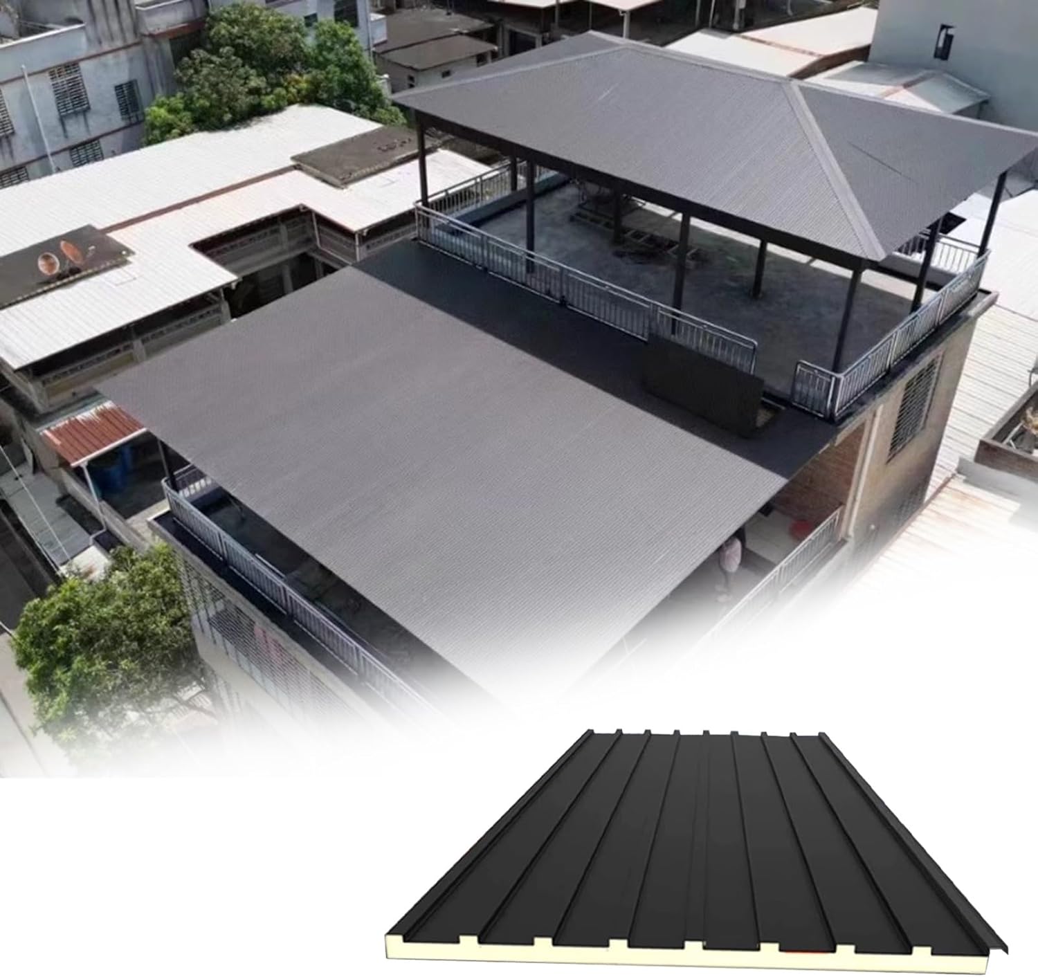 Roof Panels, Roofing Sheets Aluminum Alloy Pergola Tin Roof Panels, 1pc ...