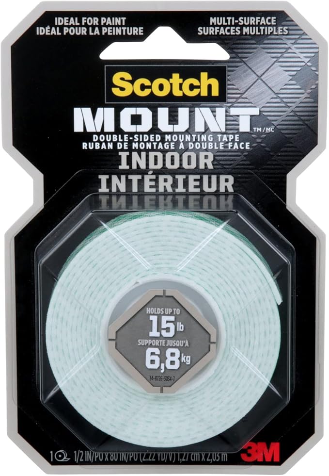 Amazon.com : Scotch-Mount Indoor Double-Sided Mounting Tape 110H, 1/2 ...