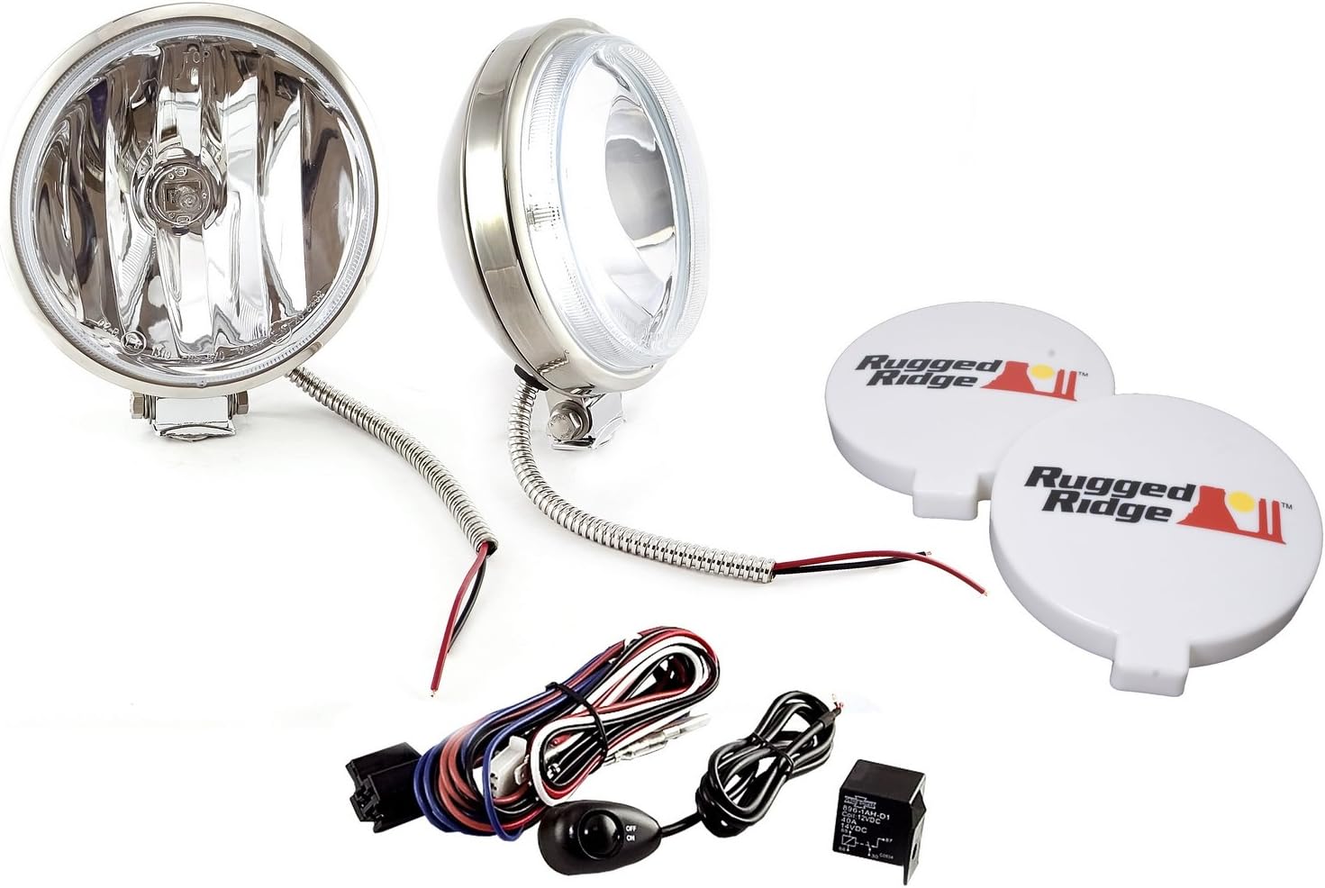 Amazon.com: Rugged Ridge | Light Kit, Halogen, 6 Inch Slim, Stainless ...