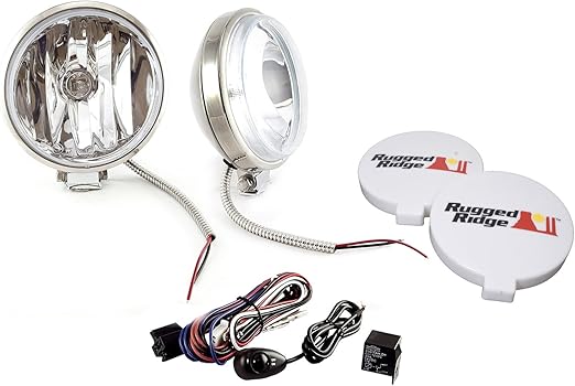 Amazon.com: Rugged Ridge | Light Kit, Halogen, 6 Inch Slim, Stainless ...