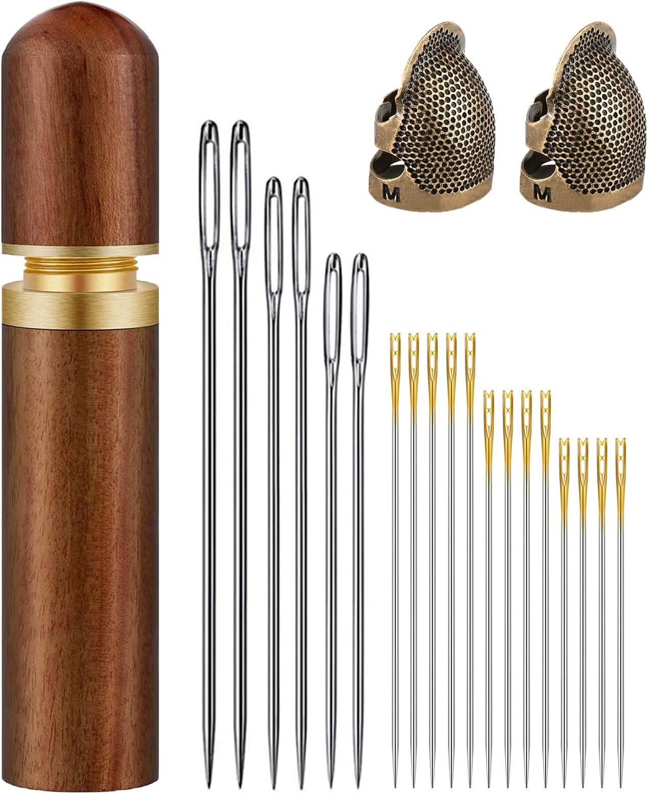 Embroidery Needles, 6 Pcs Large Eye Sewing Needles and 12 Pcs Self ...