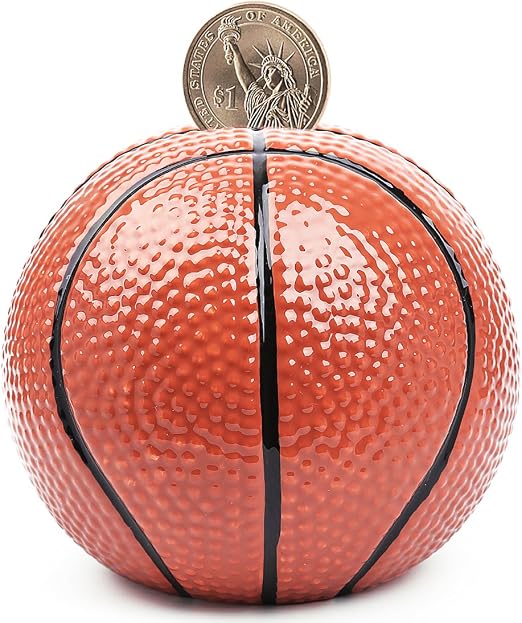 Amazon.com : FORLONG Ceramic Basketball Piggy Bank for Boys, Sports ...