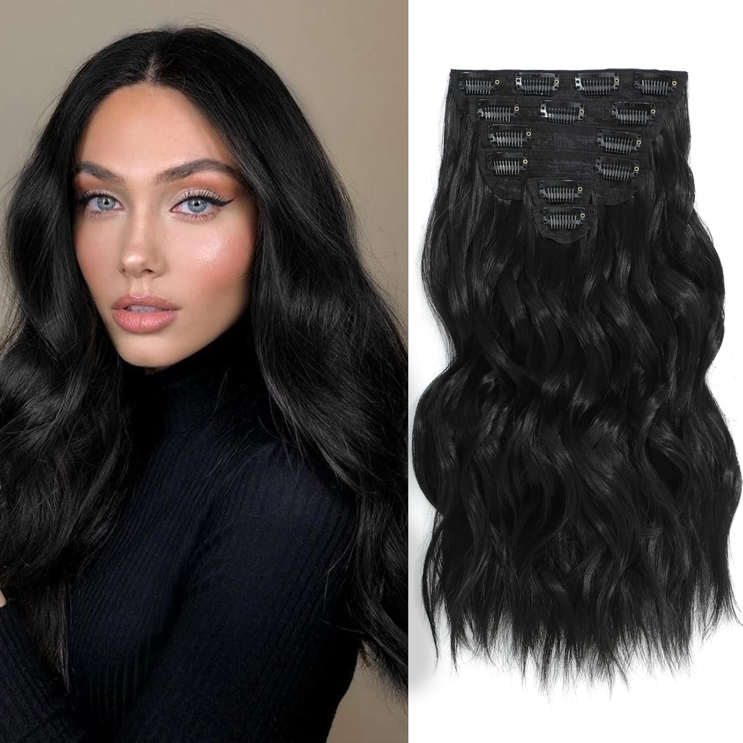 Amazon.com : Fliace Clip in Hair Extensions, 6 PCS 1 6 Inch Hair ...