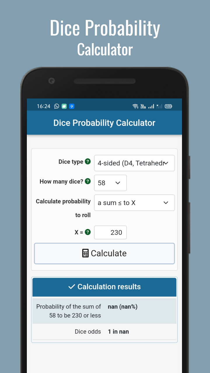 Dice Probability Calculator:Amazon.com:Appstore for Android