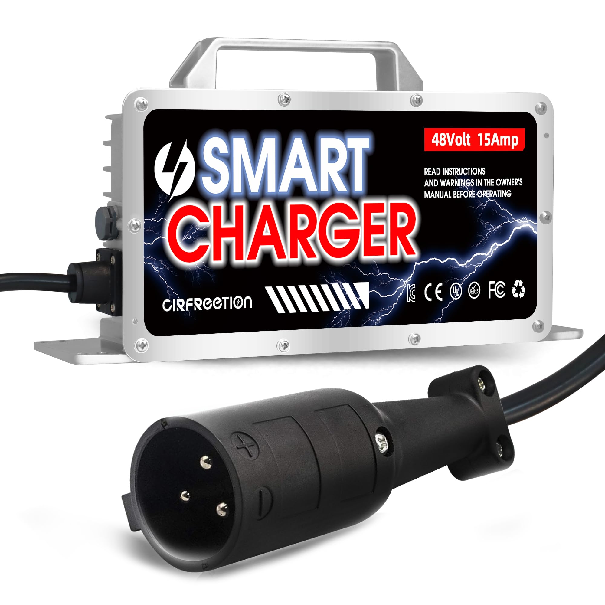 Amazon.com: Golf Cart Battery Charger, 15 AMP 48 Volt for Club Car 3 ...