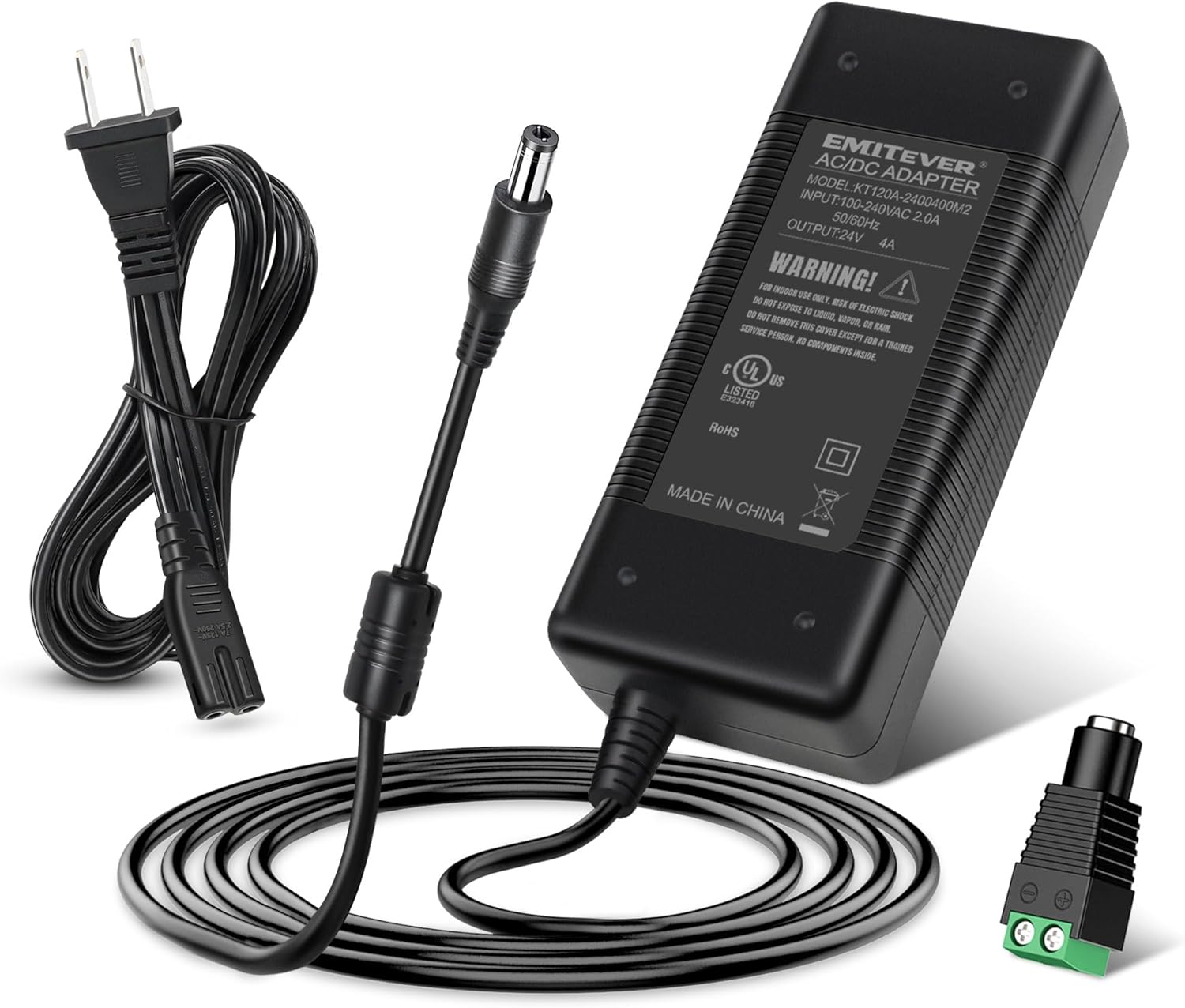 Amazon.com: EMITEVER 24V DC Power Supply, 96W Led Lights Power Adapter ...