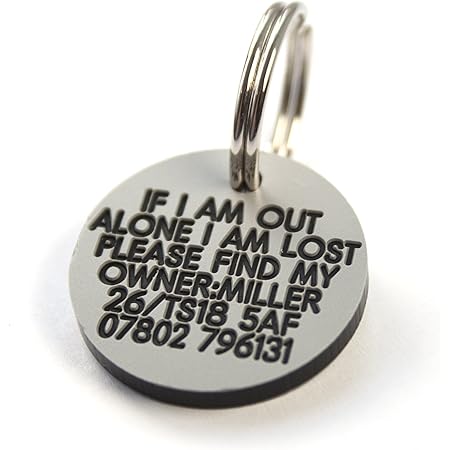 Deeply engraved solid brass 27mm circular dog tag : Amazon.co.uk: Pet ...