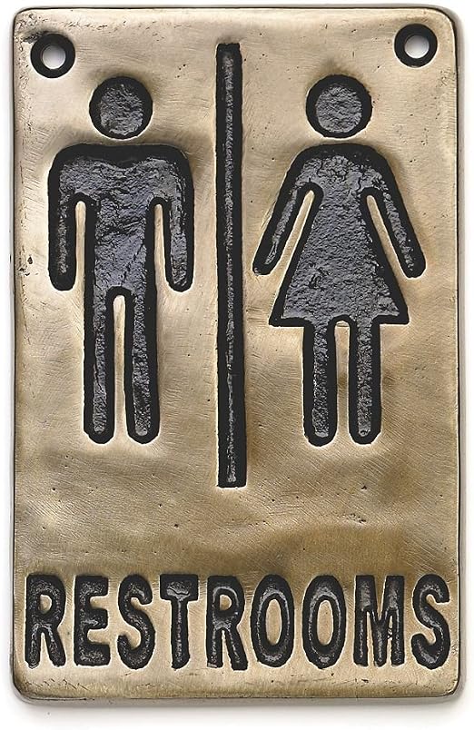 Amazon.com: Tablecraft Antique Bronze 4" x 6" Men / Womens Restroom ...