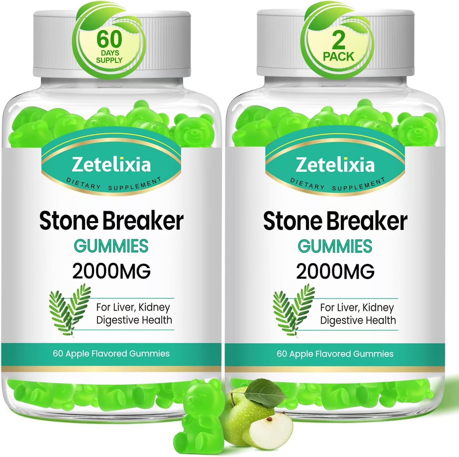 Amazon.com: Zetelixia 2 Pack Chanca Piedra Stone Breaker Gummies 2000mg ...