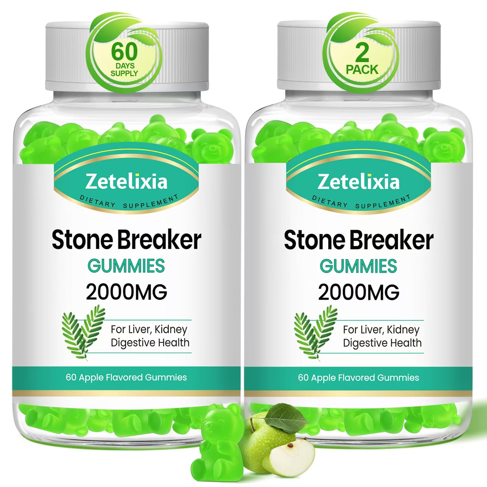 Amazon.com: Zetelixia 2 Pack Chanca Piedra Stone Breaker Gummies 2000mg ...