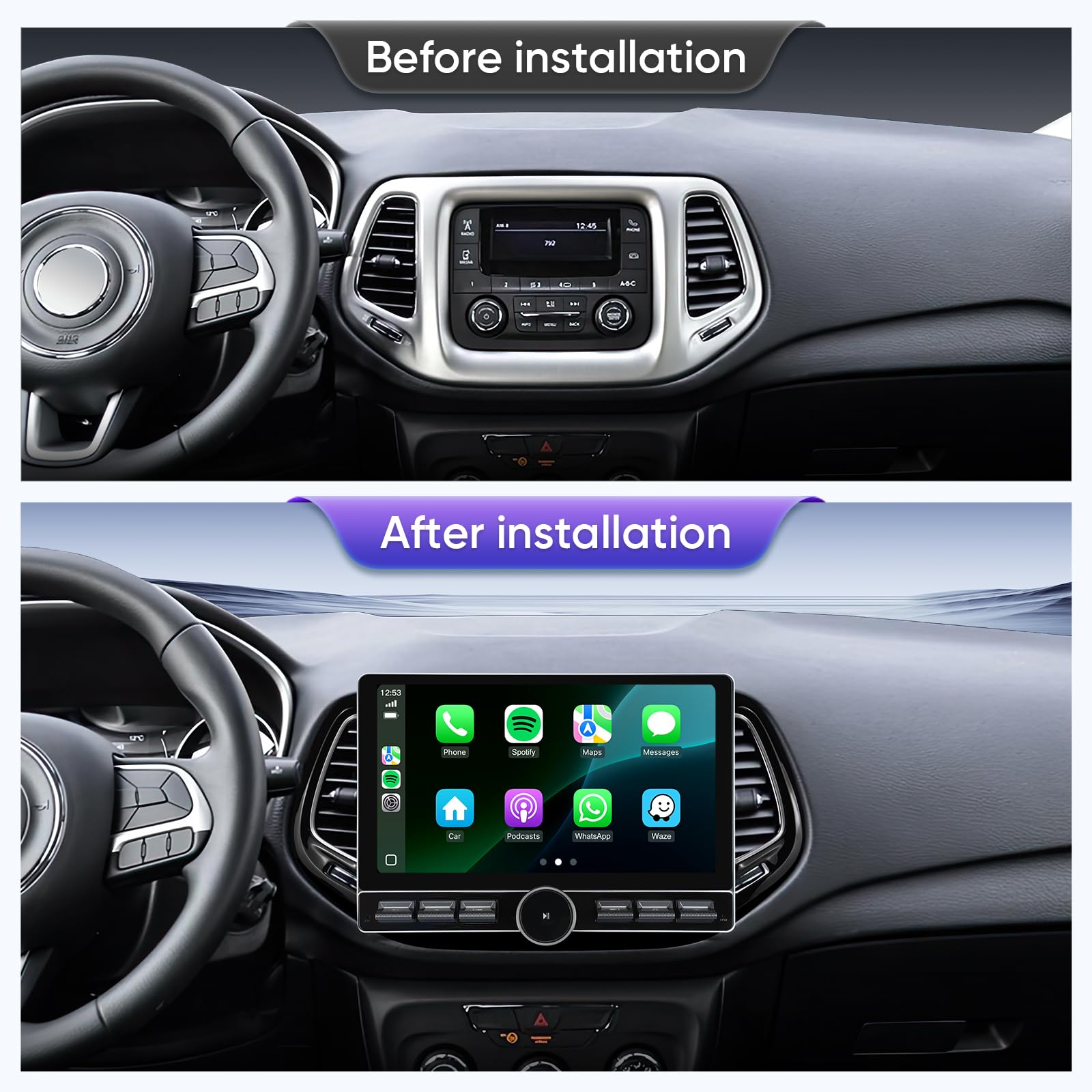 Snapklik.com : Car Stereo Radio For Jeep Compass 2017-2020 Wireless ...