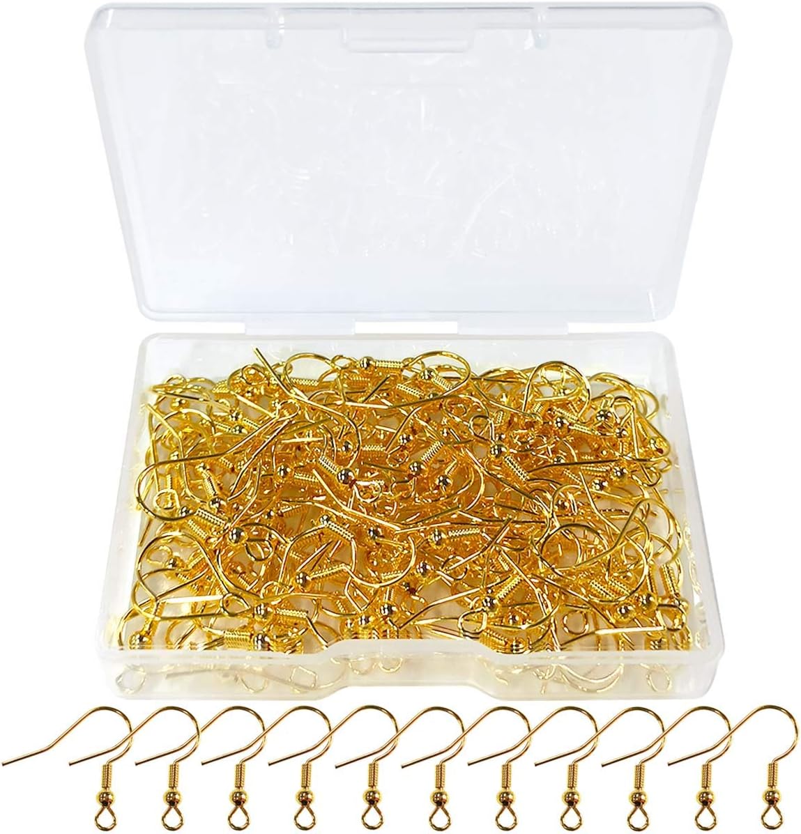 Amazon.com: 120pcs Earring Hooks with Ball and Coil, Hypo Allergenic ...