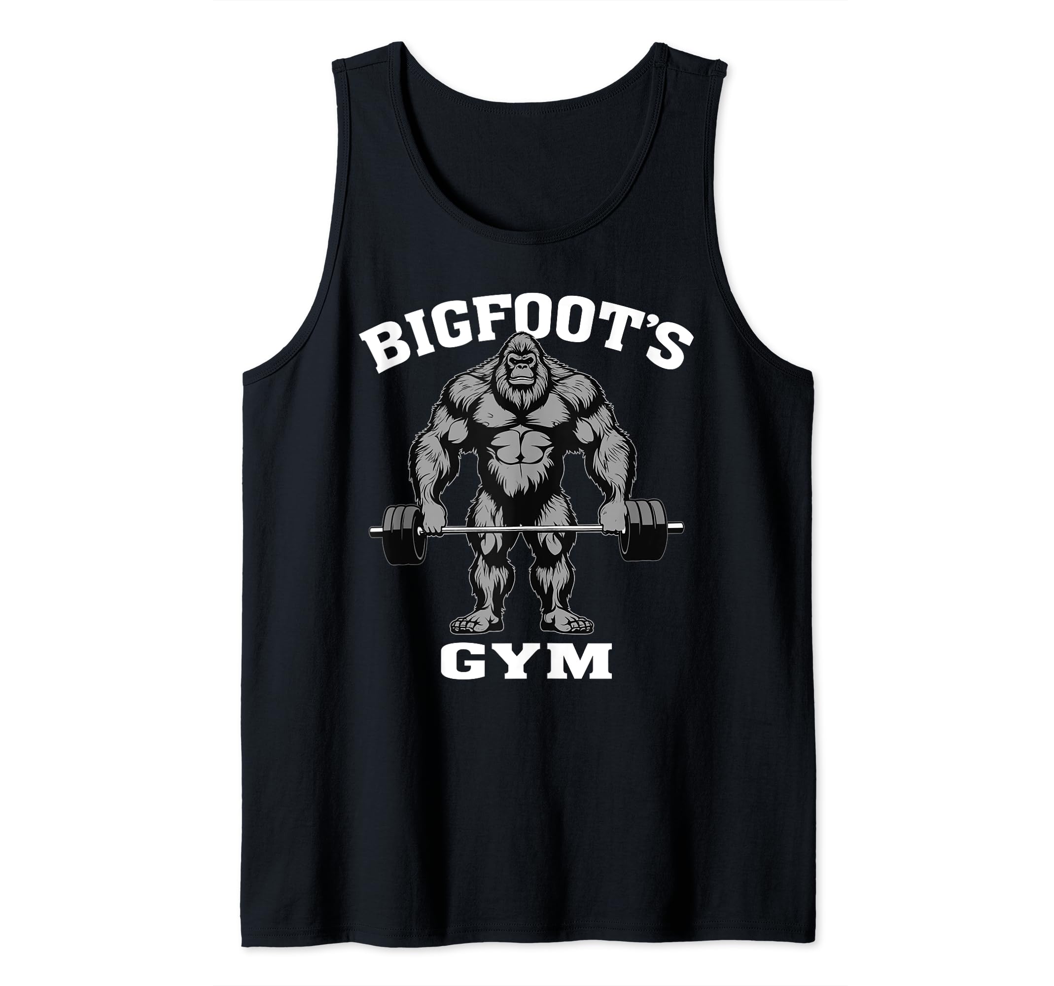 Amazon.com: Bigfoot Gym Funny Sasquatch bodybuilding Weightlifting Tank ...