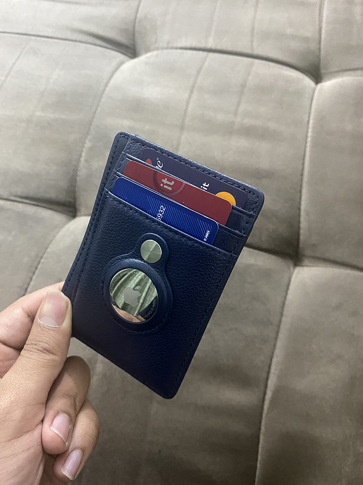 $9/mo - Finance AirTag Wallet Genuine Leather Air Tag Wallet RFID ...