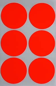 Coloured Round Stickers 5cm Neon Red Dot Sticker Label 50mm - 72 Pack ...
