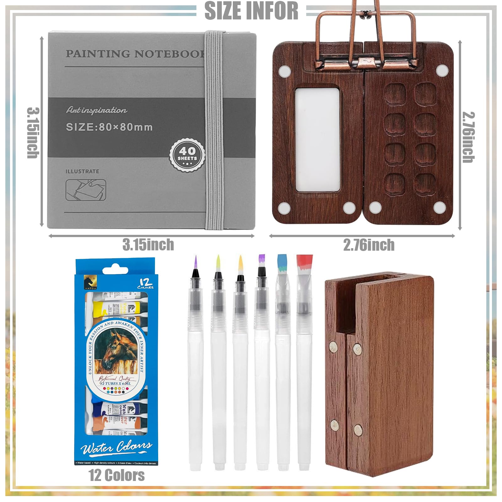 Mini Water Color Paint Set Watercolor Travel Kit, Mini Acrylic ...