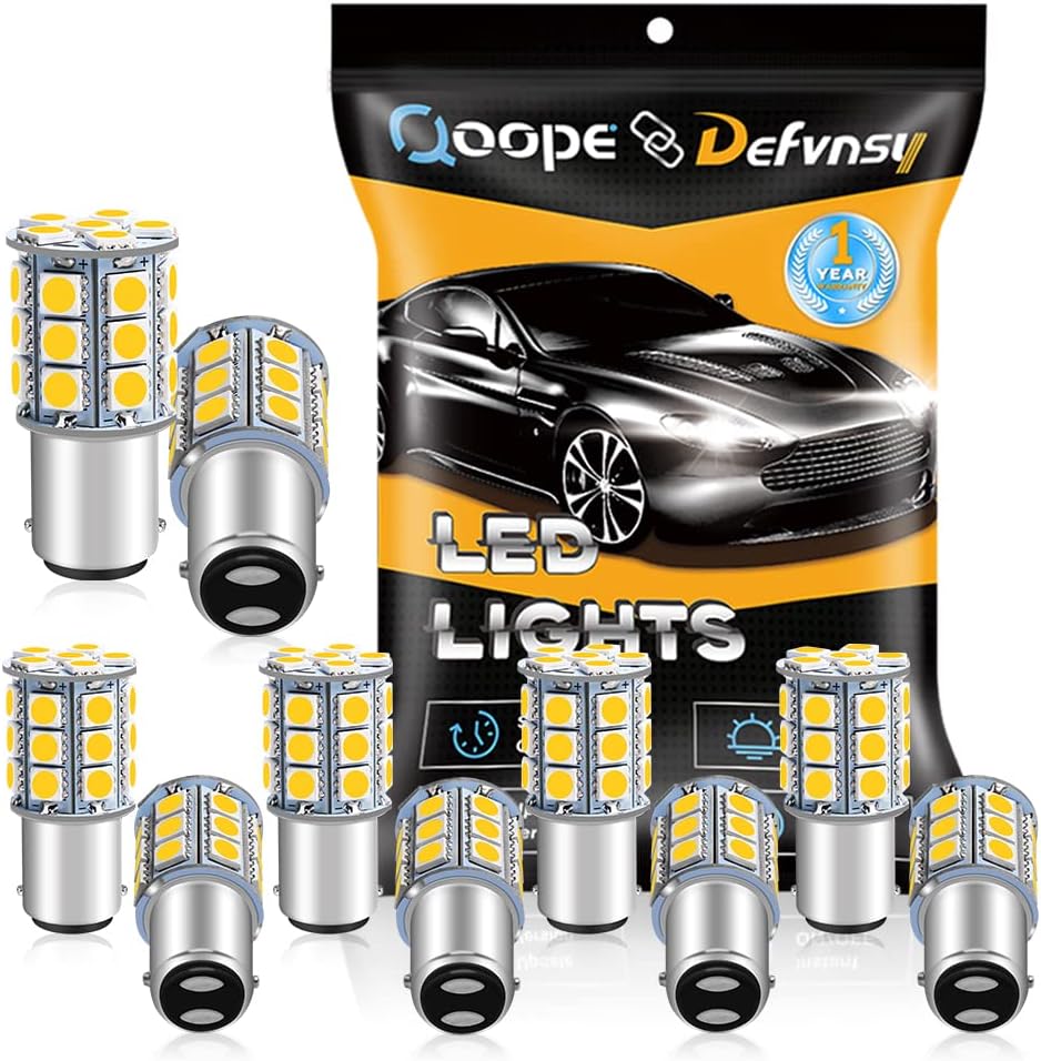 Amazon.com: Qoope 1076 LED Bulb for RV Warm White 1142 1004 BA15D LED ...