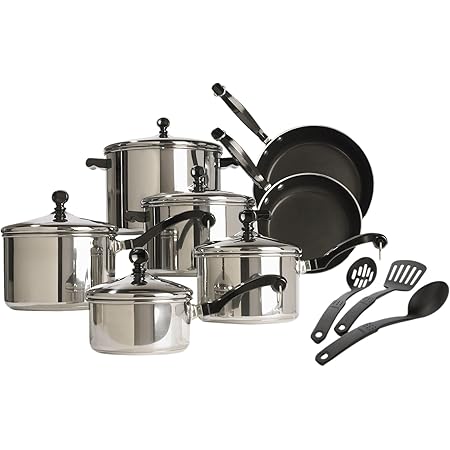 Farberware 50049 Classic Stainless Steel Cookware Pots and Pans Set ...