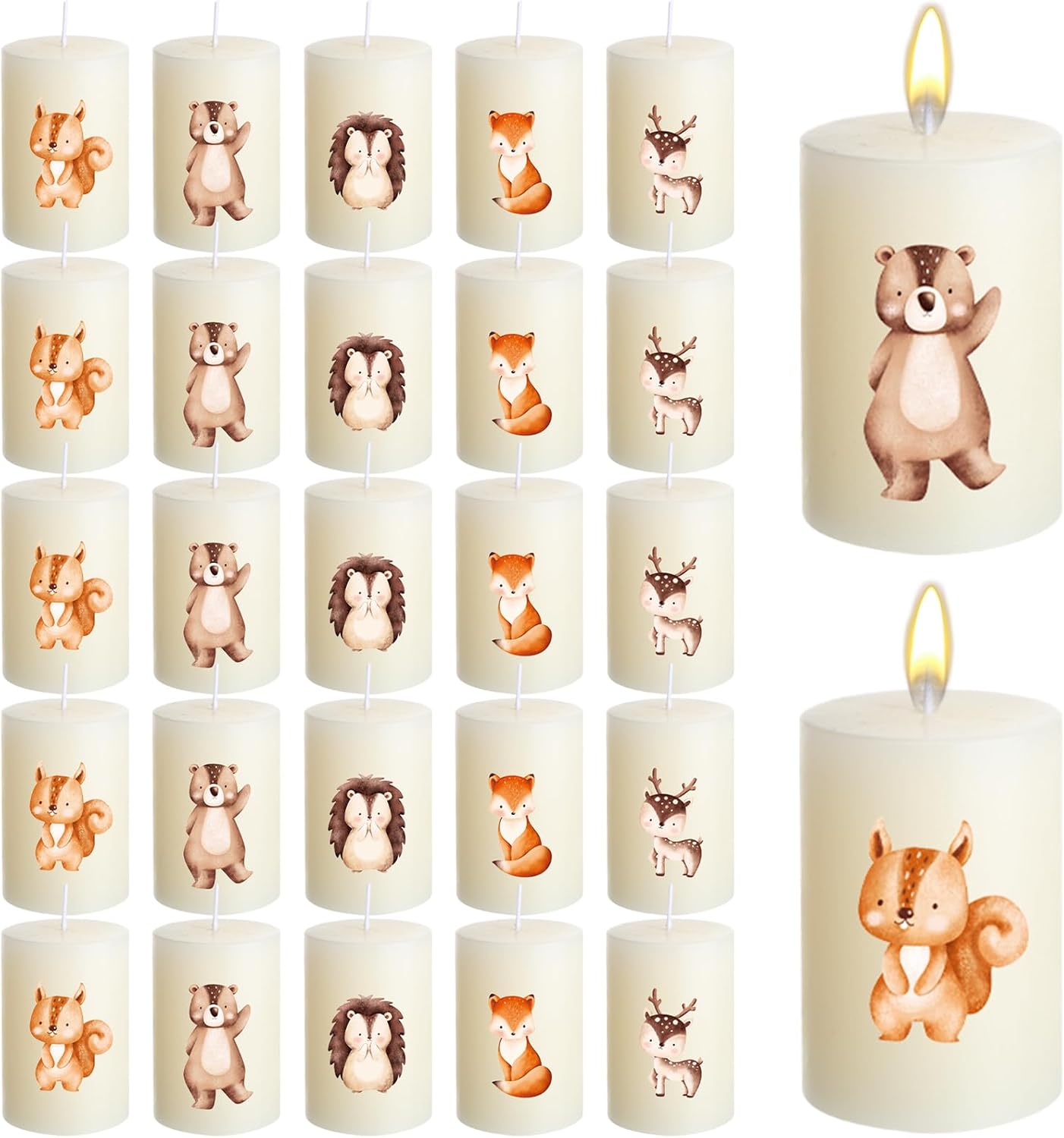 Amazon.com: MTLEE 25 Pcs Baby Shower Candle Favors Jungle Safari Animal ...
