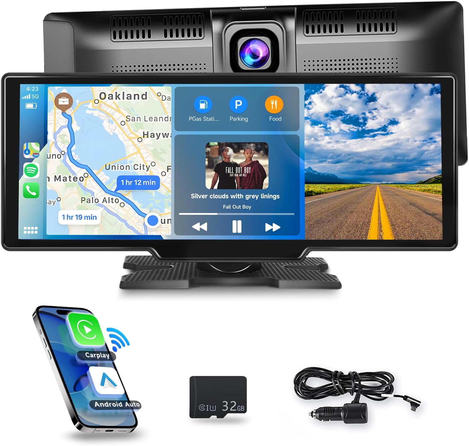 Amazon.com: Podofo Portable Car Stereo Wireless Carplay Screen with ...