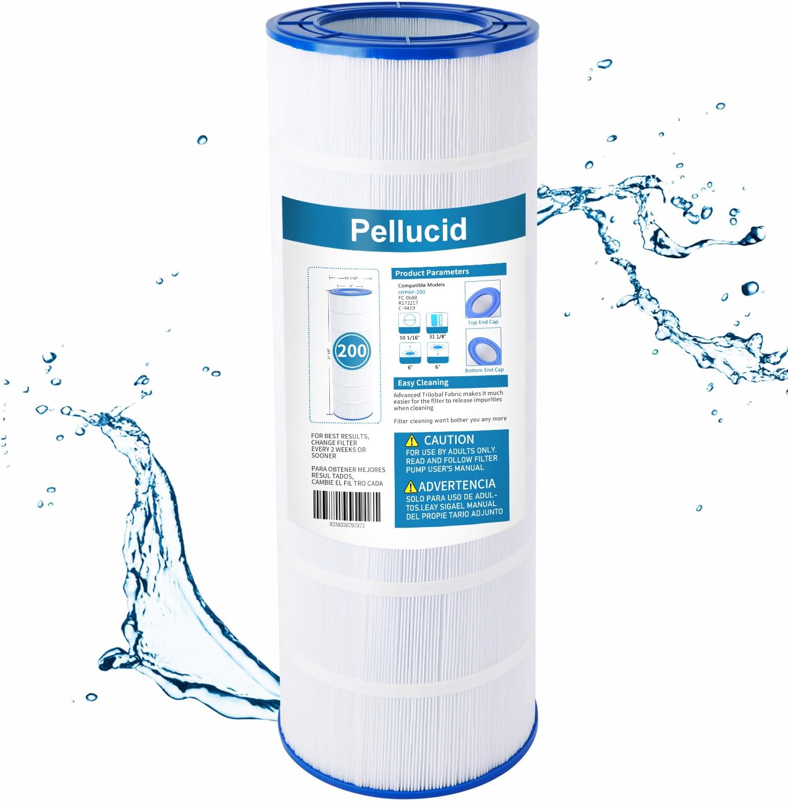 Amazon.com : MOAJ Elite Pool Filter Replaces Pentair Clean & Clear 200, CC200, R173217, 160318 ...