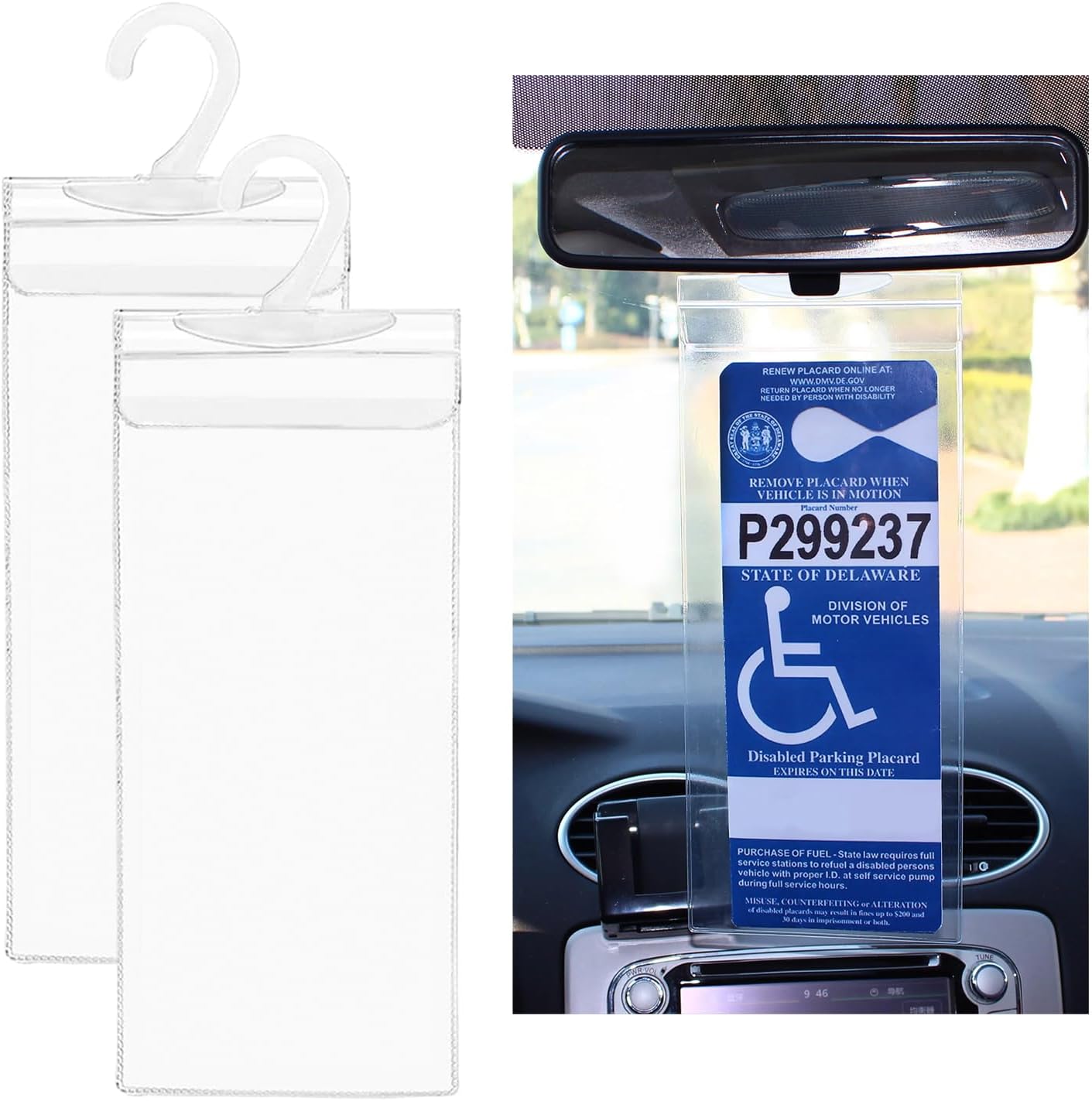 Amazon.com: povtii 2 PCS Handicap Placard Holder, 11.6" × 5" Ultra ...