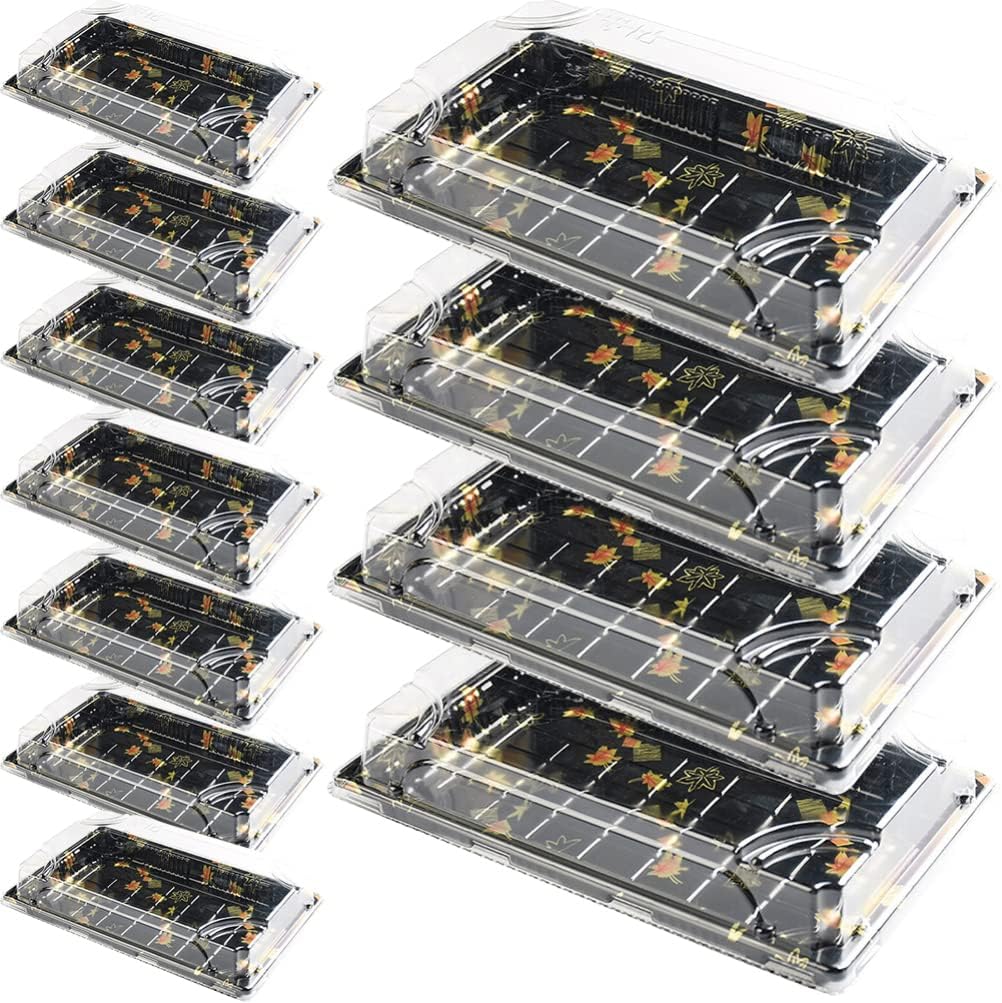 Amazon.com: 50 Sets of Sushi Trays with Lids Sushi Packaging Box Take ...