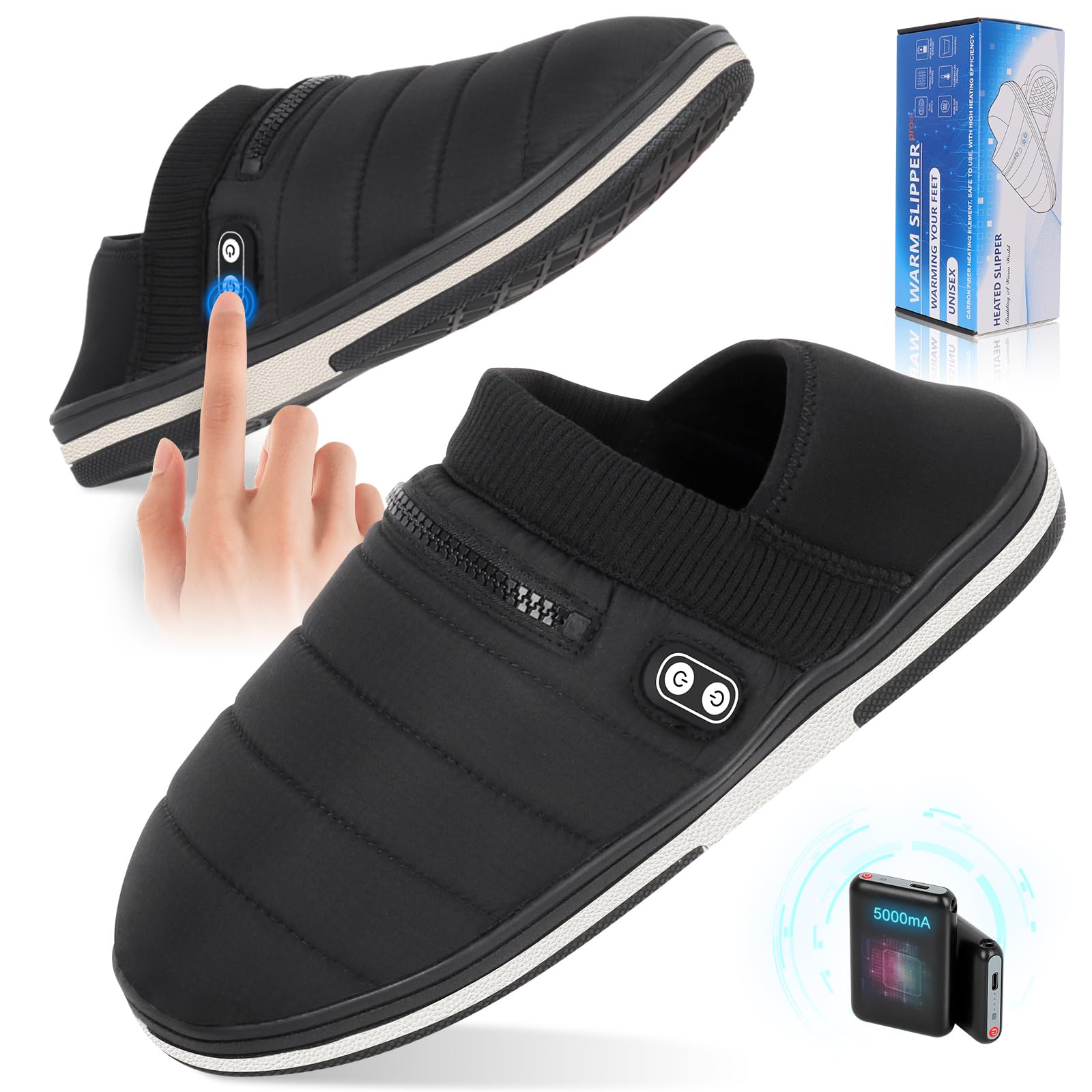 Amazon.com: Heated Slippers, BIAL Unisex Electric Heating Pad for Feet ...