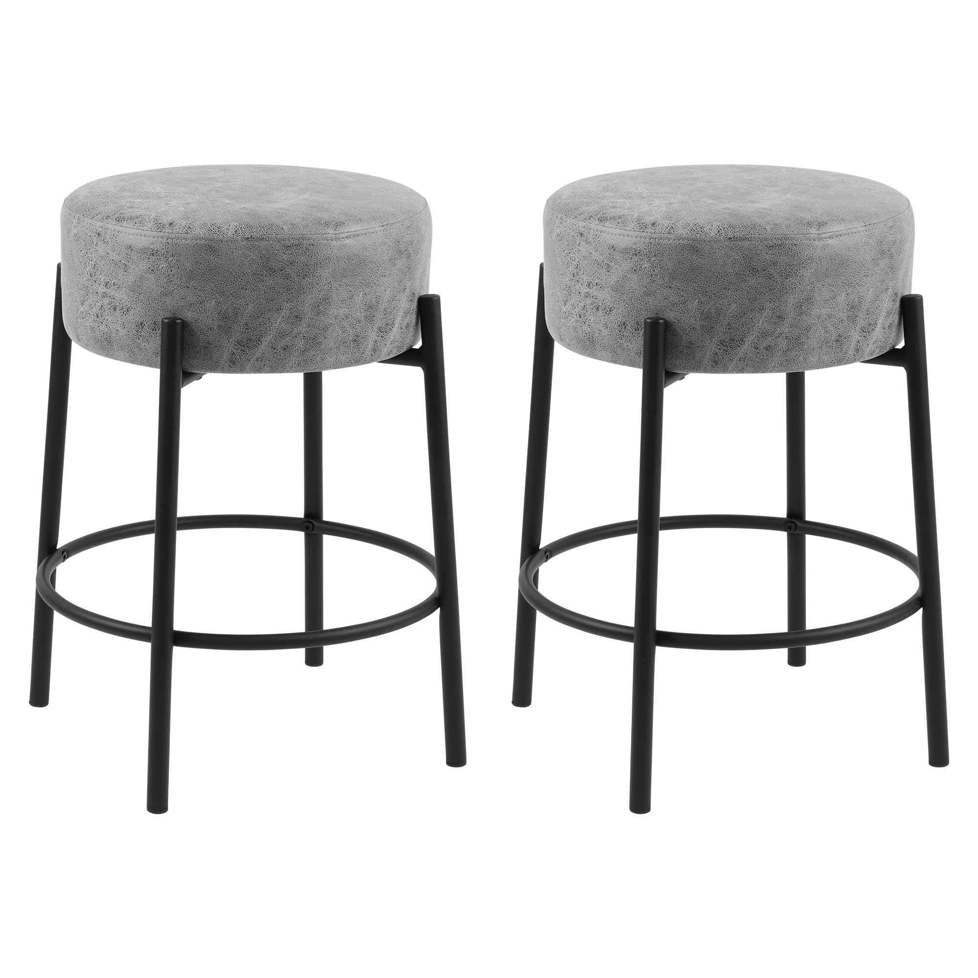 Snapklik.com : NOBPEINT 24 Inches Modern Counter Bar Stools, Round ...