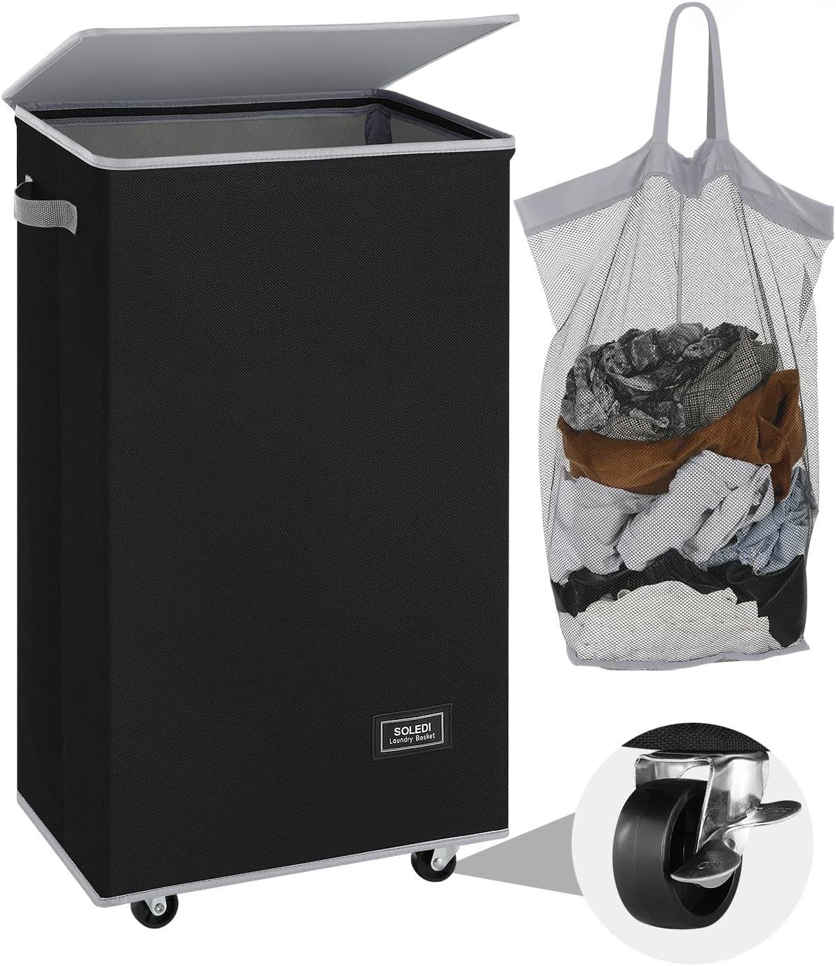 Amazon.com: Home Logic 2.0-Bu. Rolling Hamper in White (1) : Home & Kitchen